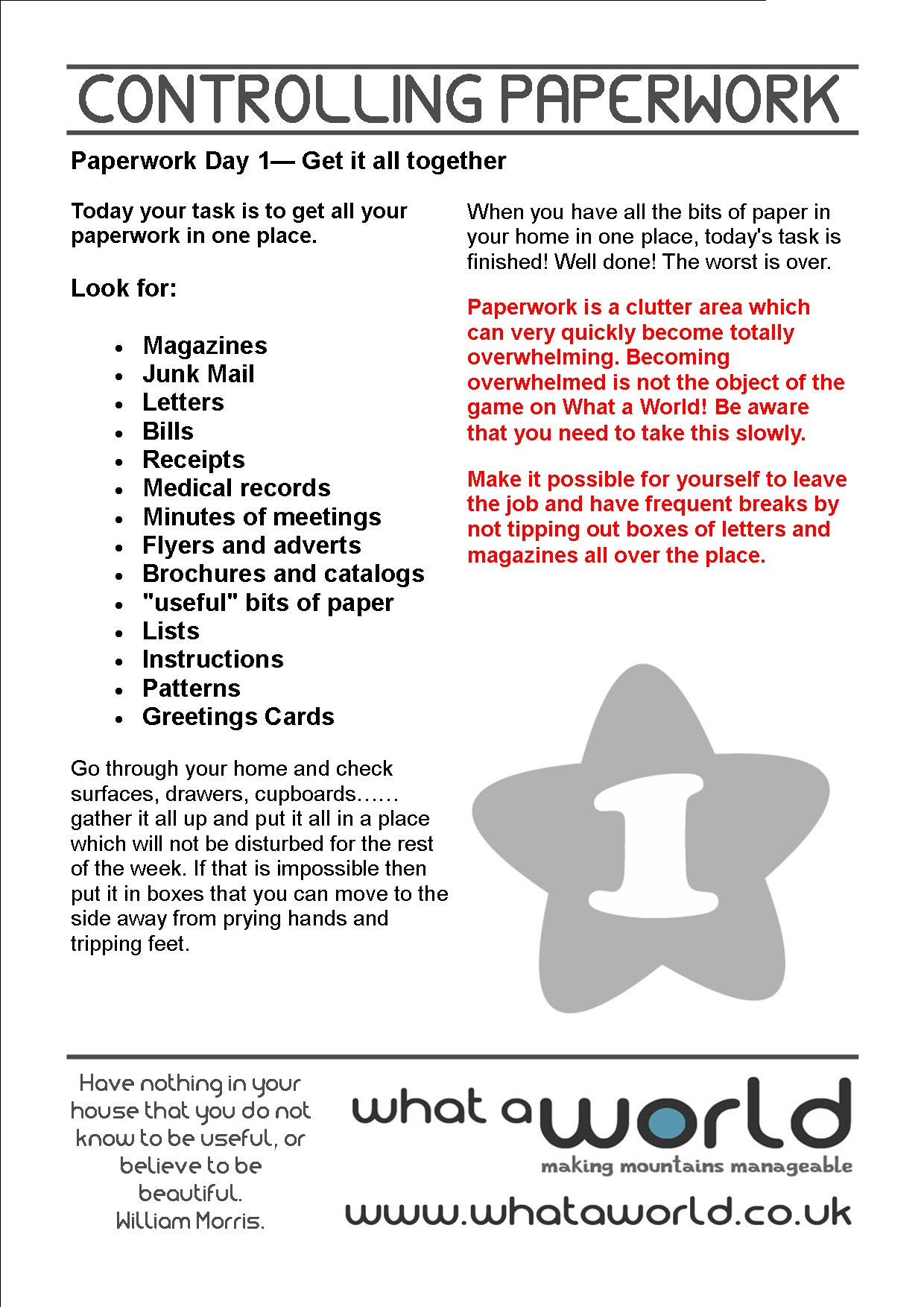 Day1_Paperwork_together - less stuff - decluttering for non minimalists