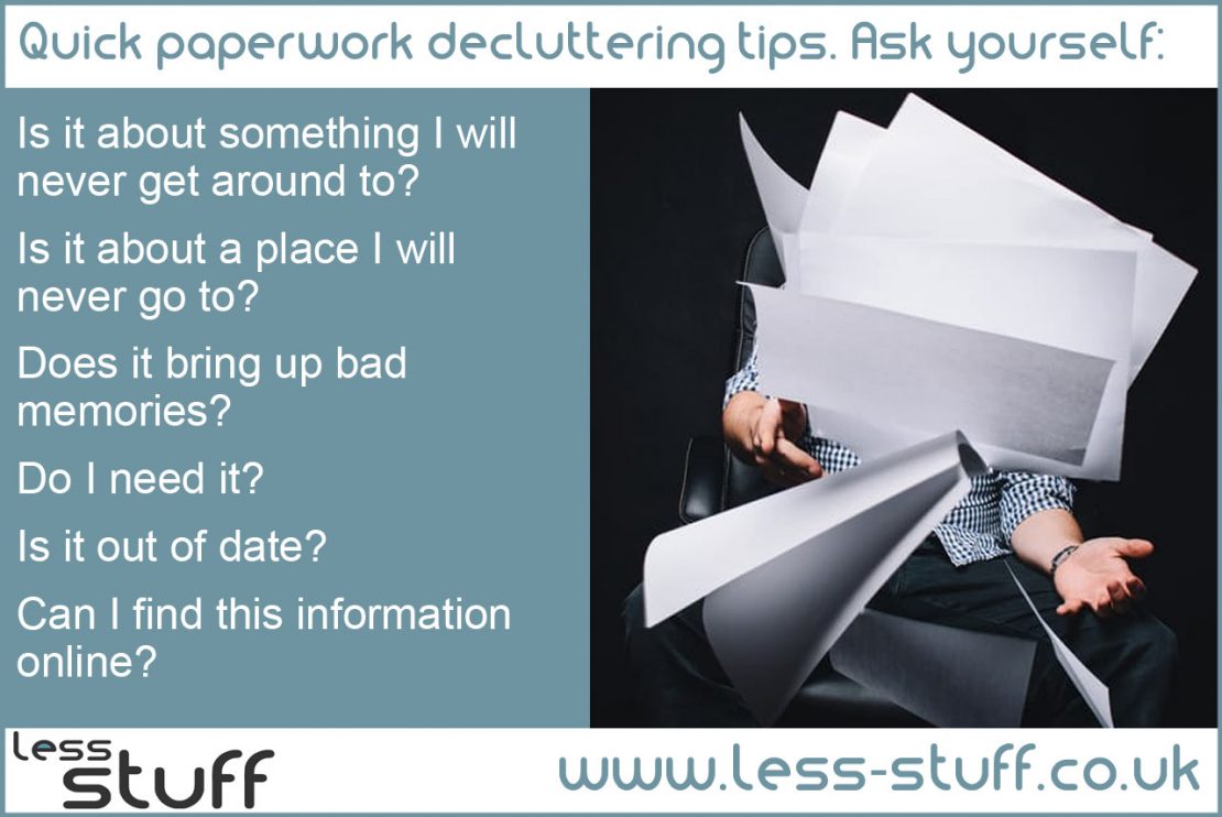 Start dealing with your paperwork - less stuff - decluttering for non ...