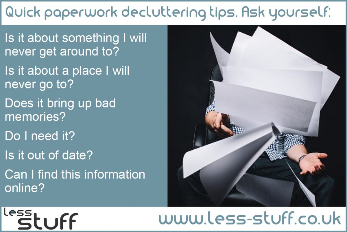 Start dealing with your paperwork - less stuff - decluttering for non ...